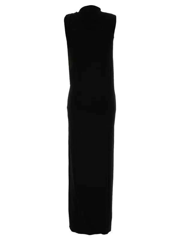 JEAN PAUL GAULTIER Stretch Viscose Double Layer Long Dress - Black