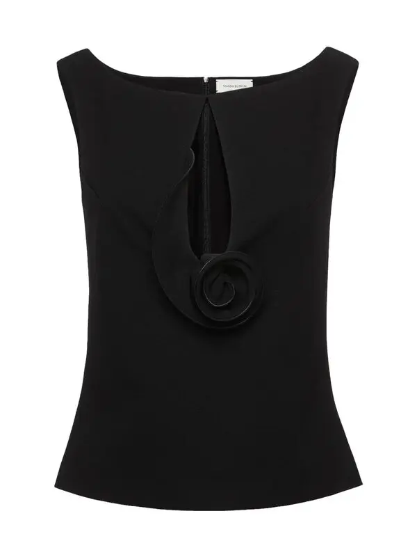 Magda Butrym Top With Flower Detail - Black