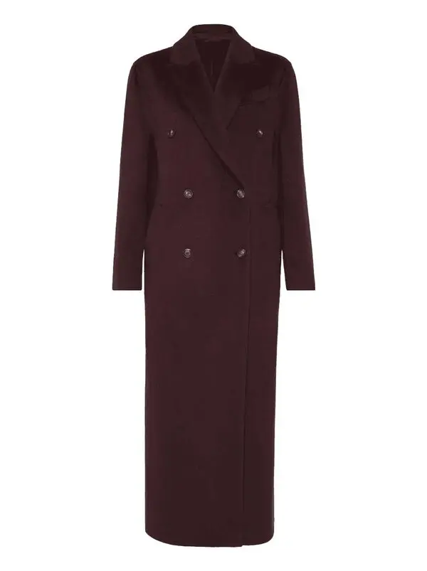 Brunello Cucinelli Cashmere Double-breasted Coat - Red