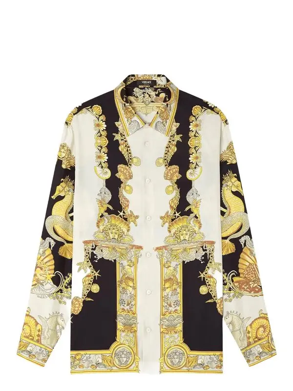 Versace Coral Theatre Silk Shirt - Multicolor