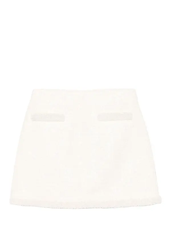 SELF-PORTRAIT Sequined Miniskirt - White