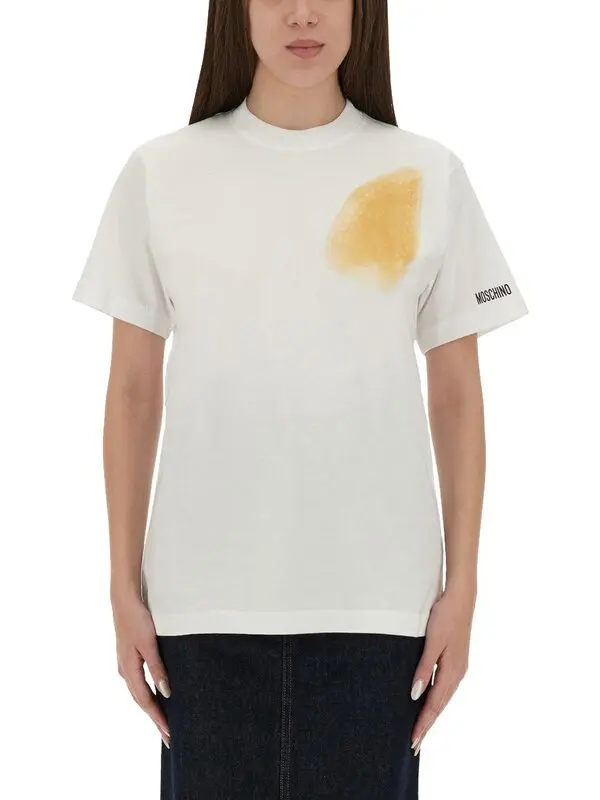 Moschino Too Much Irony Printed Cotton T-shirt - White