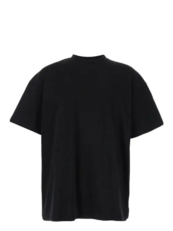 JIL SANDER Black Double-layers T-shirt In Cotton - Multicolor