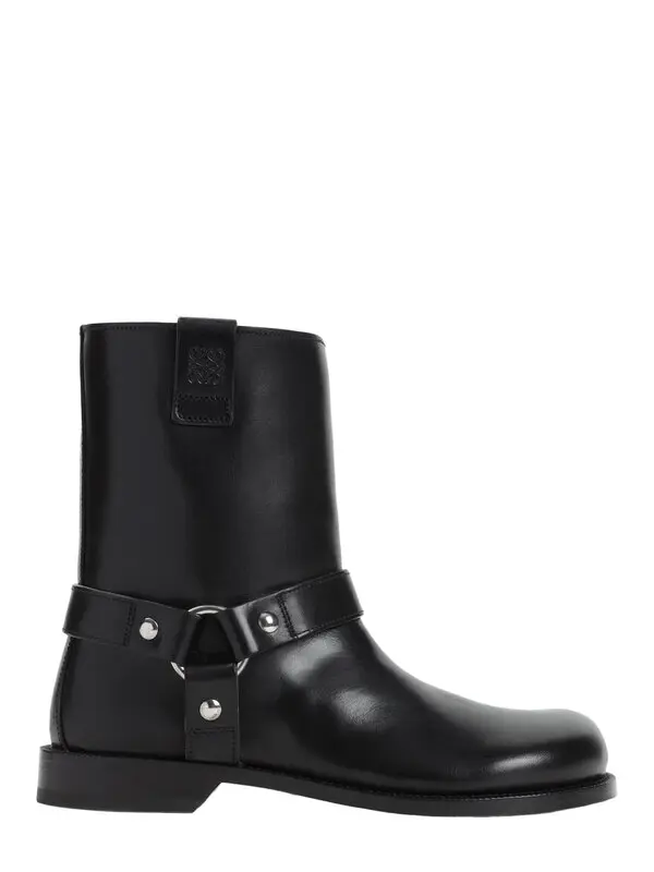 Loewe Campo Biker Shearling Boots - Black