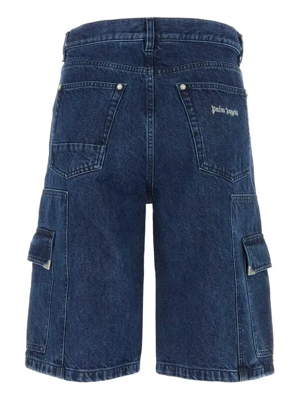 Palm Angels Denim Bermuda Shorts - Blue