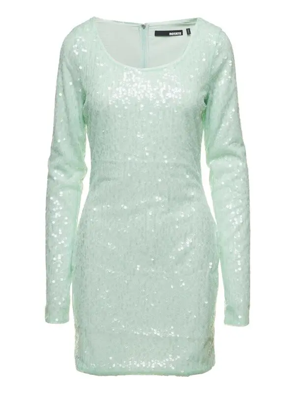 ROTATE BY BIRGER CHRISTENSEN Sequined Long Sleeve Mini Dress - Multicolor
