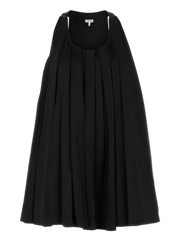 Loewe Satin Mini Dress - Black
