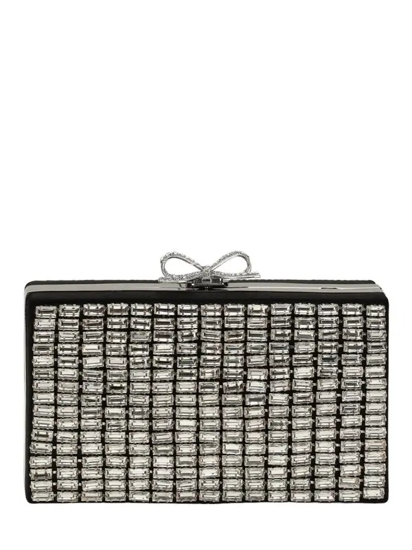 SELF-PORTRAIT Crystal Chainmail Clutch - Silver