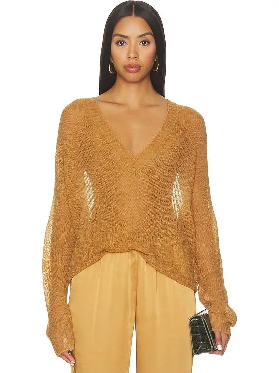 SEROYA Madena Knit V-neck Sweater - Dune