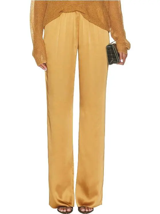 SEROYA Lillian Satin Pant In Orange - Dune