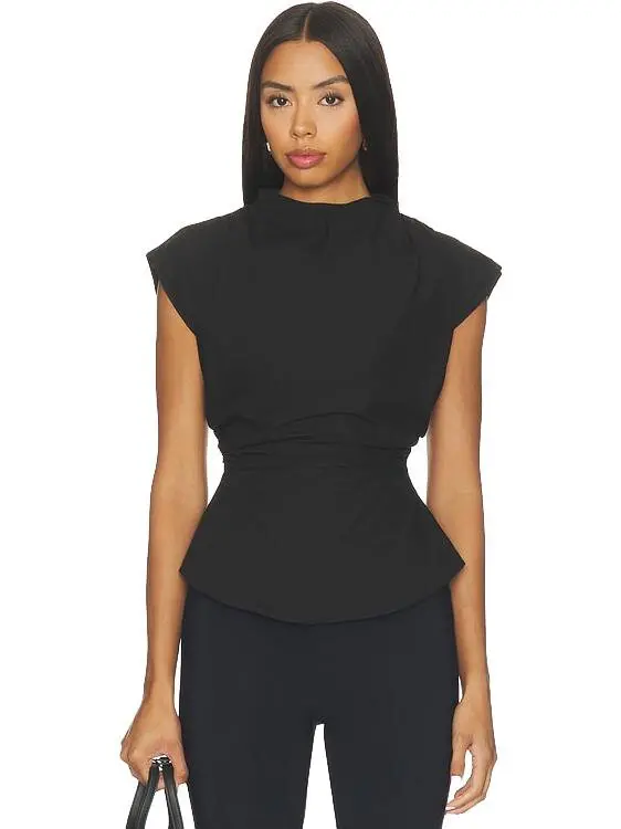 ALL THE WAYS Llana Cinched Top - Black