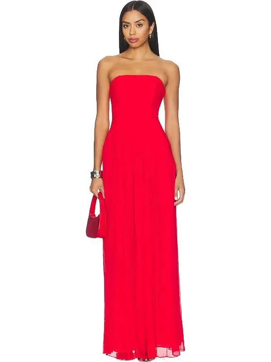 LOVERS AND FRIENDS Alice Strapless Gown - Red