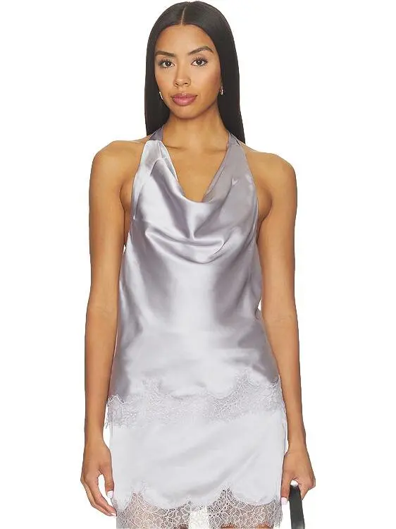 Astr The Label Melinda Top In Metallic - Silver