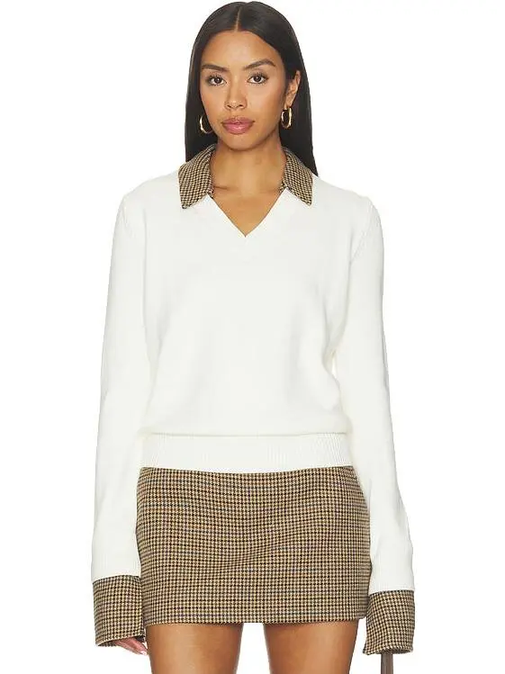 SEROYA Maia Knit Sweater In White - Eggshell