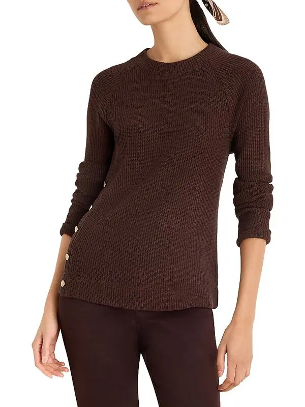 NIC+ZOE Waffle Knit Side Button Top - Java