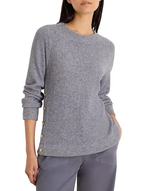 NIC+ZOE Waffle Knit Side Button Top - Slate