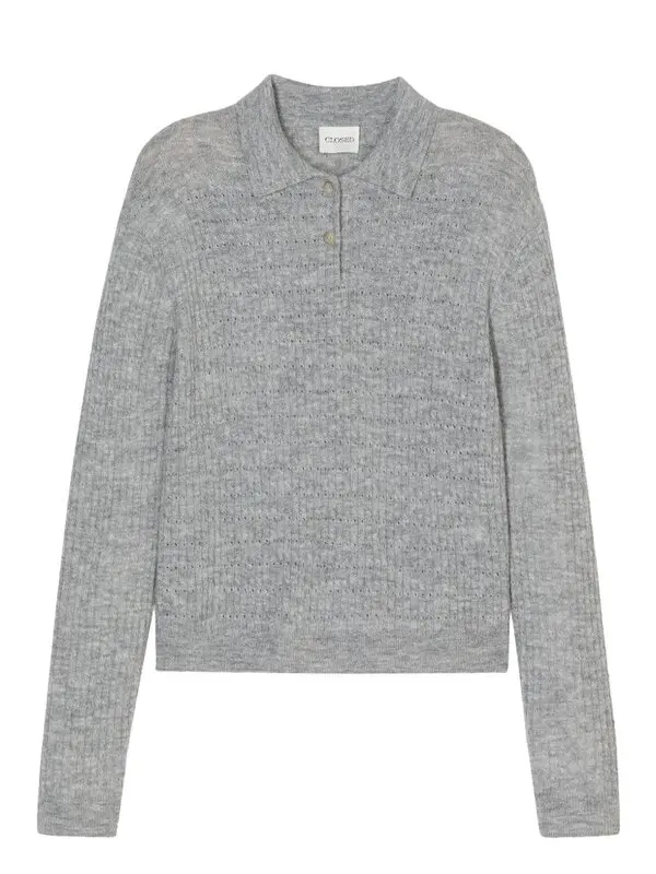 Closed Wool Blend Polo Shirt - Grey