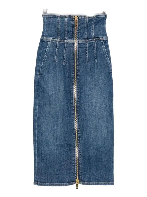 Elisabetta Franchi Denim Cotton Skirt - Blue