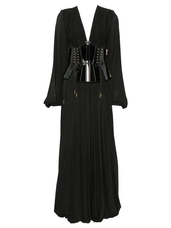 Elisabetta Franchi V-necked Maxi Dress - Black