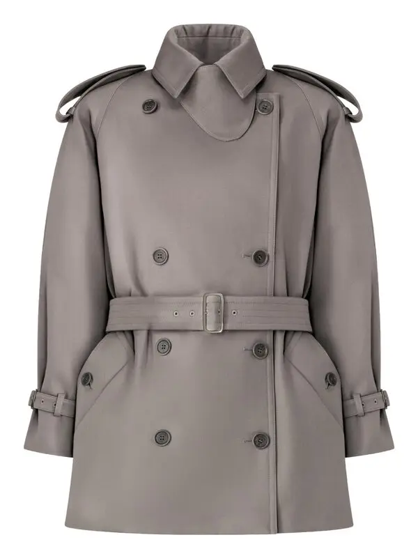 Max Mara Short Oversize Trench Coat - Gray