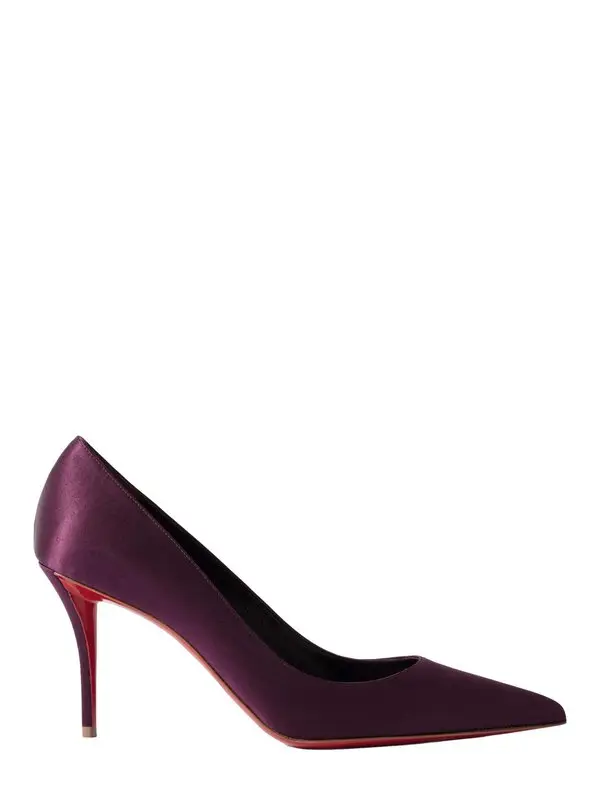 CHRISTIAN LOUBOUTIN Apostropha 80 Satin Pumps - Black