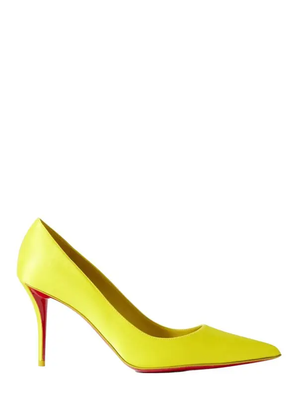 CHRISTIAN LOUBOUTIN Apostropha 80 Satin Pumps - Yellow