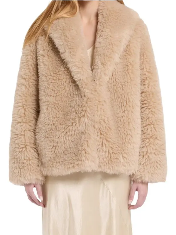 Marella Long-sleeved Cropped Coat - Light Brown
