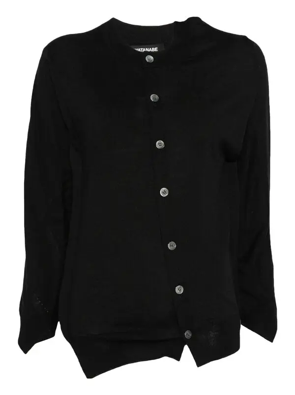 Junya Watanabe Asymmetric Button-front Cardigan - Black