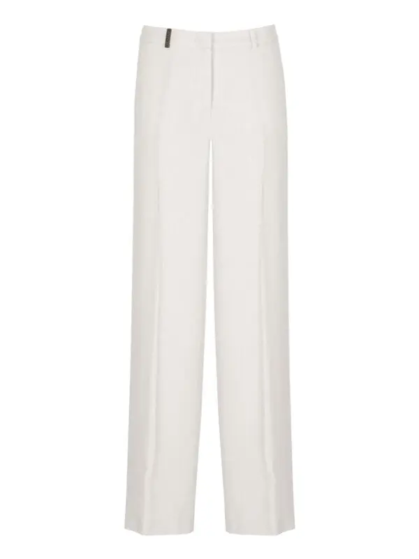 Peserico Ribbed Wide-leg Trousers - Light Ivory