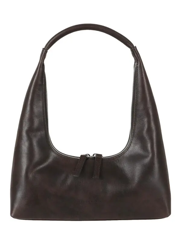 MARGESHERWOOD Zippered Shoulder Bag - Sepia Pull Up