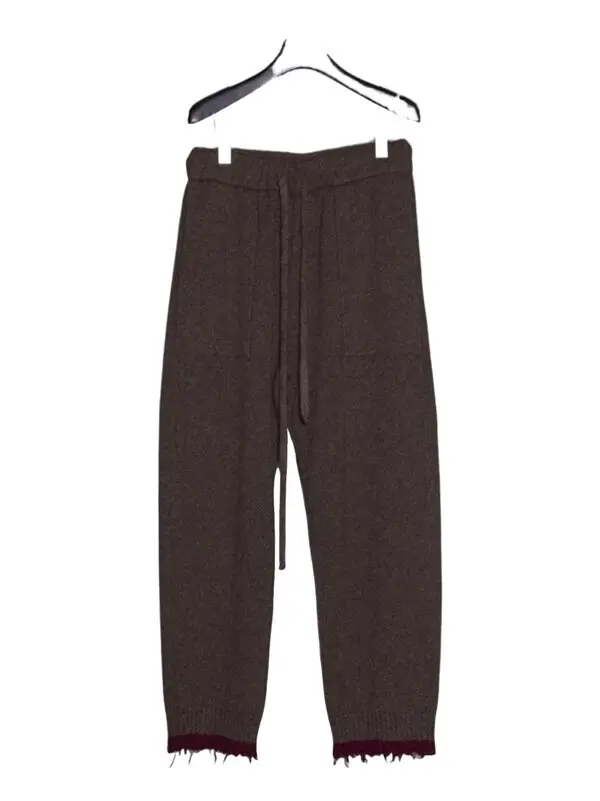 UMA WANG Darkbrown Knit Trousers - Black