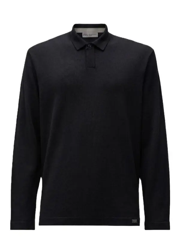 MASSIMO OSTI STUDIO Long-sleeved Polo Shirt - Black