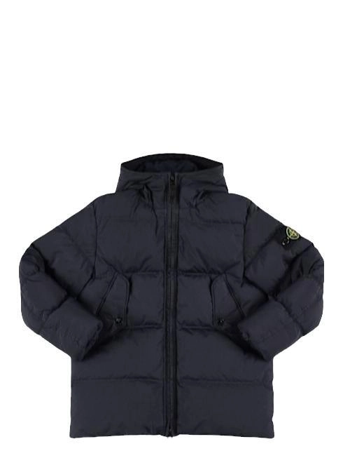 Stone Island Hooded Nylon Down Jacket - Black