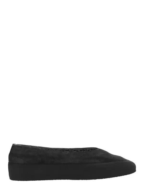 Le Monde Beryl Shearling Lined Flat Shoes - Black
