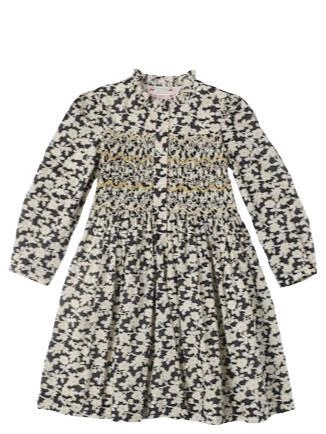 Bonpoint Floral Printed Cotton Dress - Gray