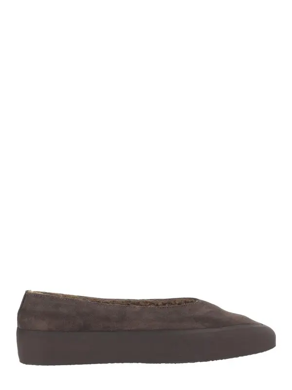 Le Monde Beryl Shearling Lined Flat Shoes - Brown