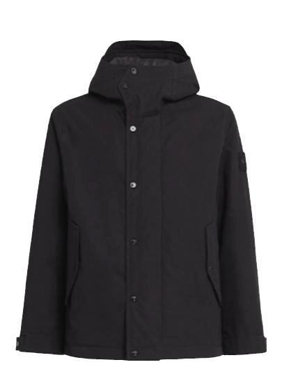 Stone Island Hooded Longsleeve Jacket - Black