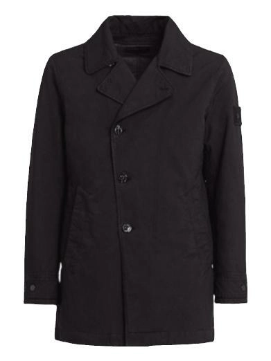 Stone Island Frontbutton Coat - Black