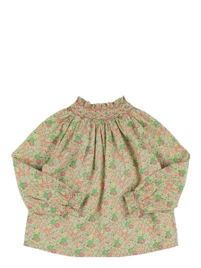 Bonpoint Floral Printed Cotton Shirt - Nude