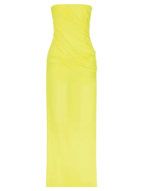 Alex Perry Strapless Ruched Maxi Dress - No