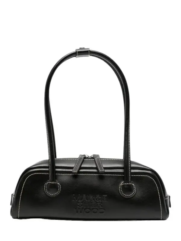 MARGESHERWOOD Mini Contrast-stitch Leather Shoulder Bag - Black