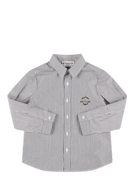 Bonpoint Striped Pointed Collar Shirt - Gray