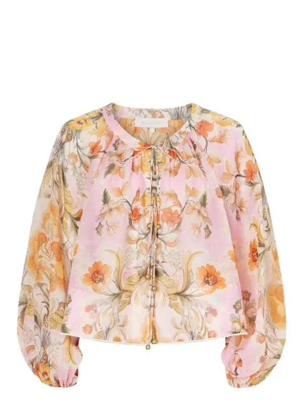 Borgo De Nor Henri Floral Print Ramie Blouse - No