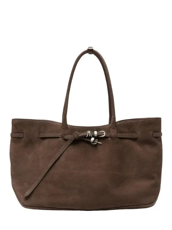 MARGESHERWOOD Buckle-detail Suede Tote Bag - Brown