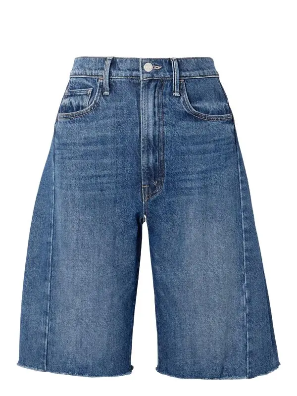 MOTHER Highwaist Denim Bermuda Shorts - Blue