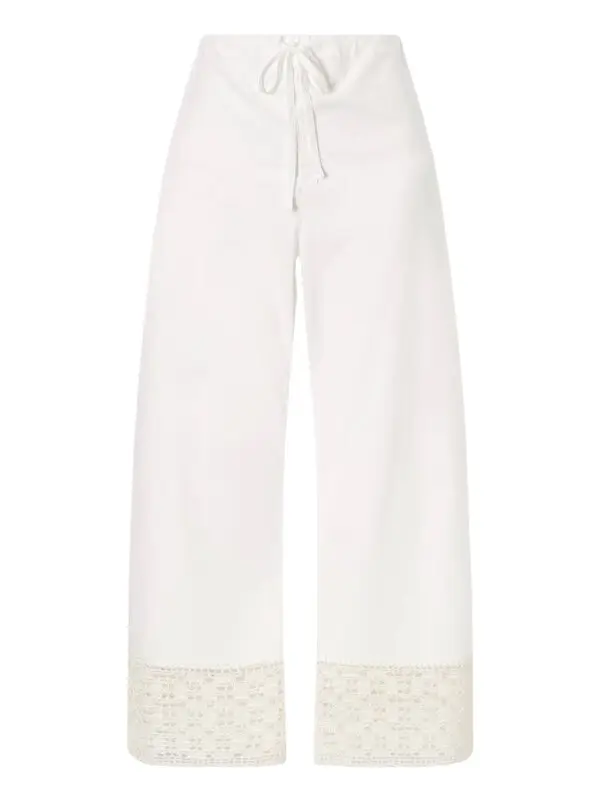Calle Del Mar Cotton Wide Leg Pants - No