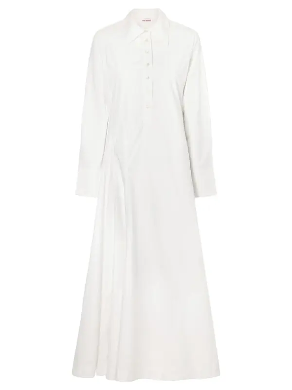 Rosie Assoulin Waist-cinched Maxi Shirt Dress - No