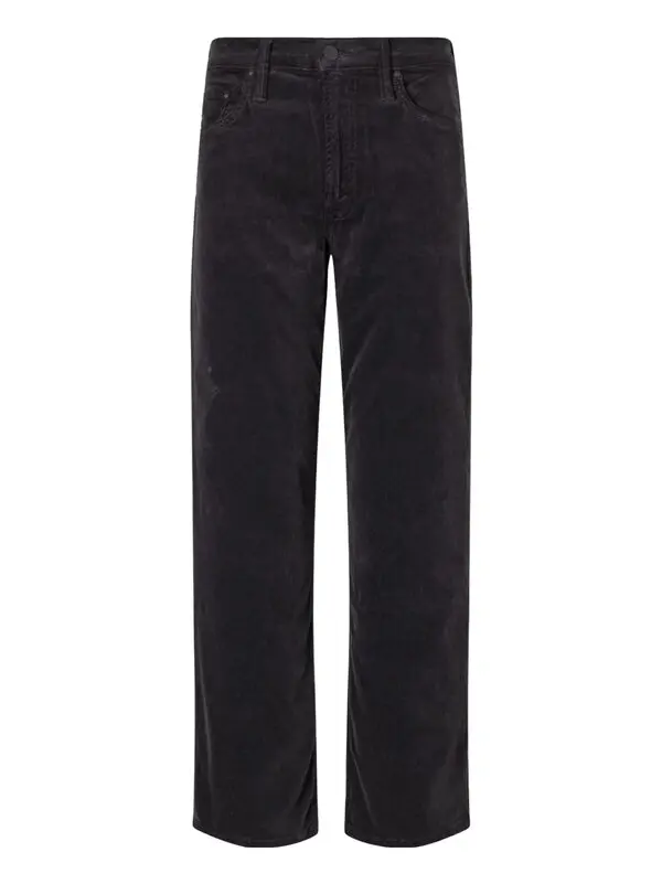 MOTHER Mid-rise Straight-leg Corduroy Pants - Black