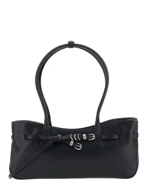 MARGESHERWOOD Grandma Used Leather Shoulder Bag - Black