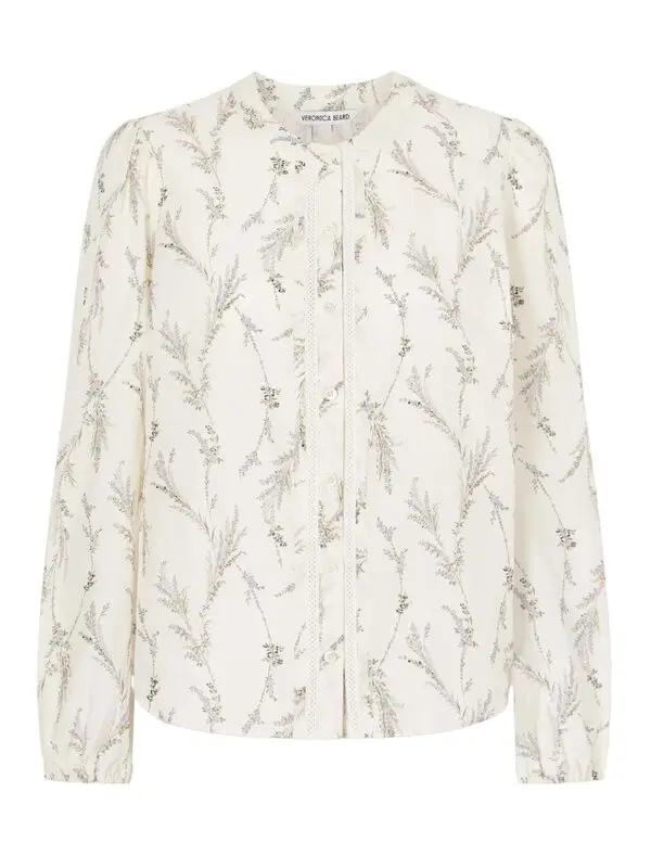 Veronica Beard Floral Print Puff-sleeve Blouse - White